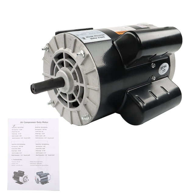 OTTULUR 3.7 HP Electric Motor 3450 RPM 56 Frame 1 Phase 5/8in Shaft ...