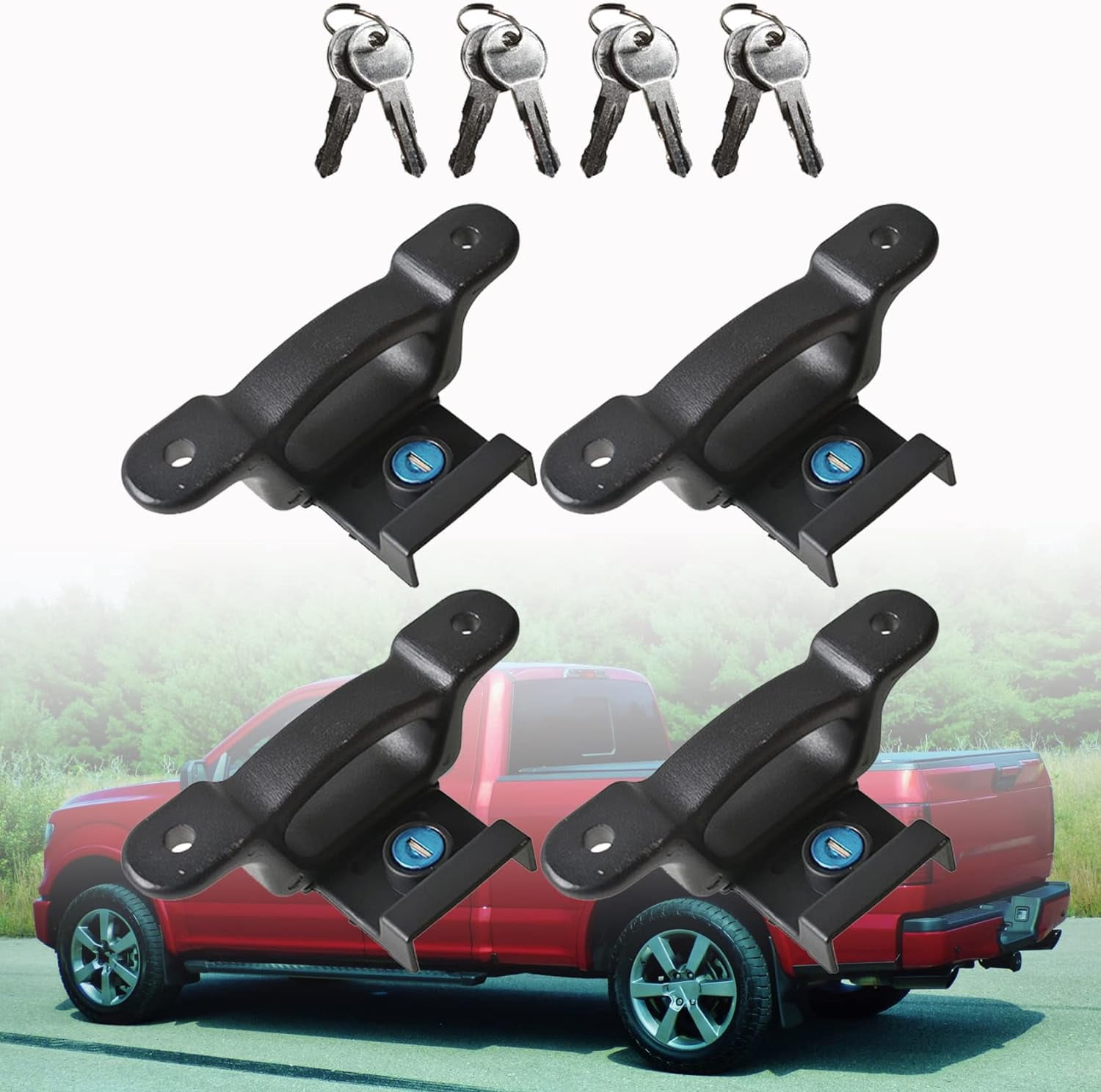 OTTULUR 4PCS Box Tie Down Truck Bed Cleats Locking Black Replacement ...