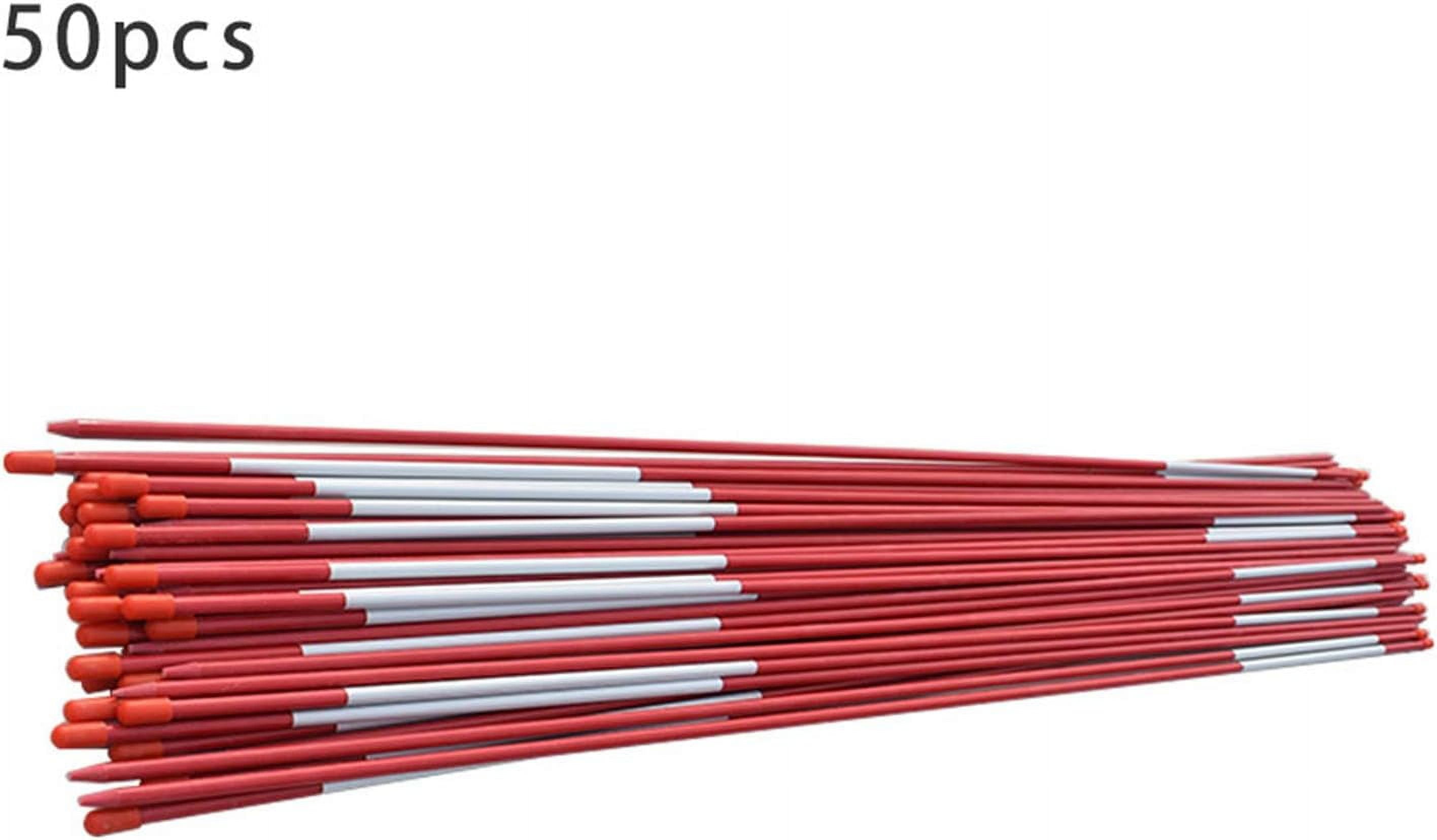 OTTULUR 50-Pack 48 Inch Driveway Markers Pole Red Reflective Markers ...