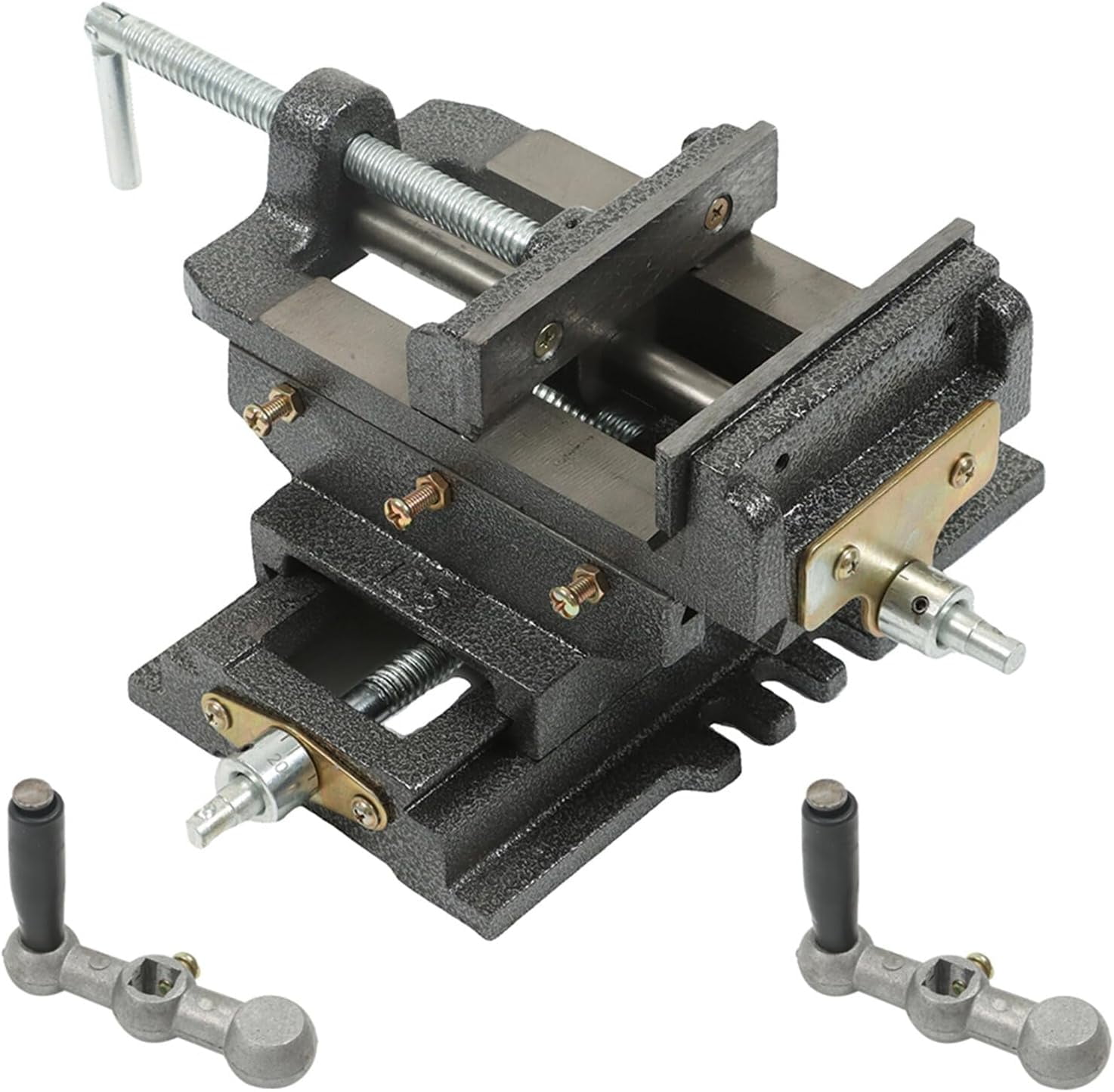 OTTULUR 5in Cross Slide Drill Press Vise 2 Way X-Y Heavy Duty Cast Iron ...
