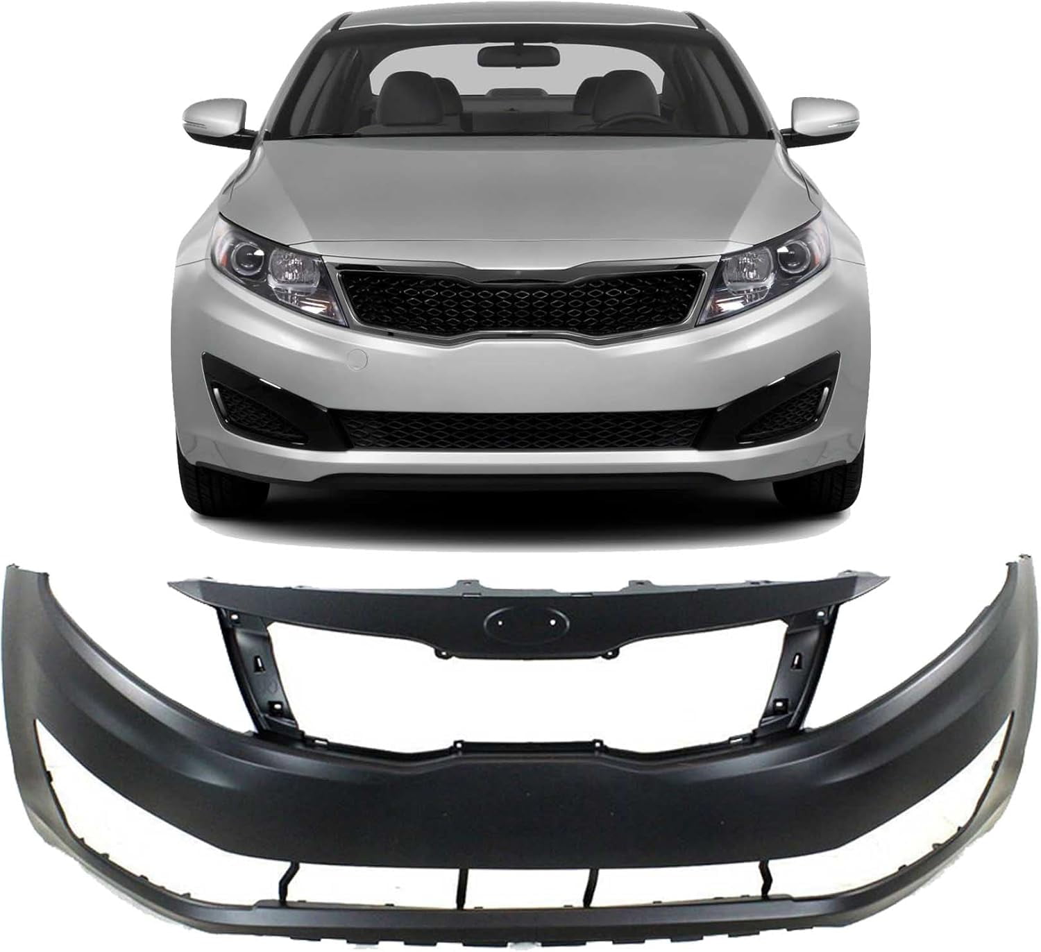 OTTULUR Front Bumper Cover Primered Fascia Plastic Replacement for 2012 ...