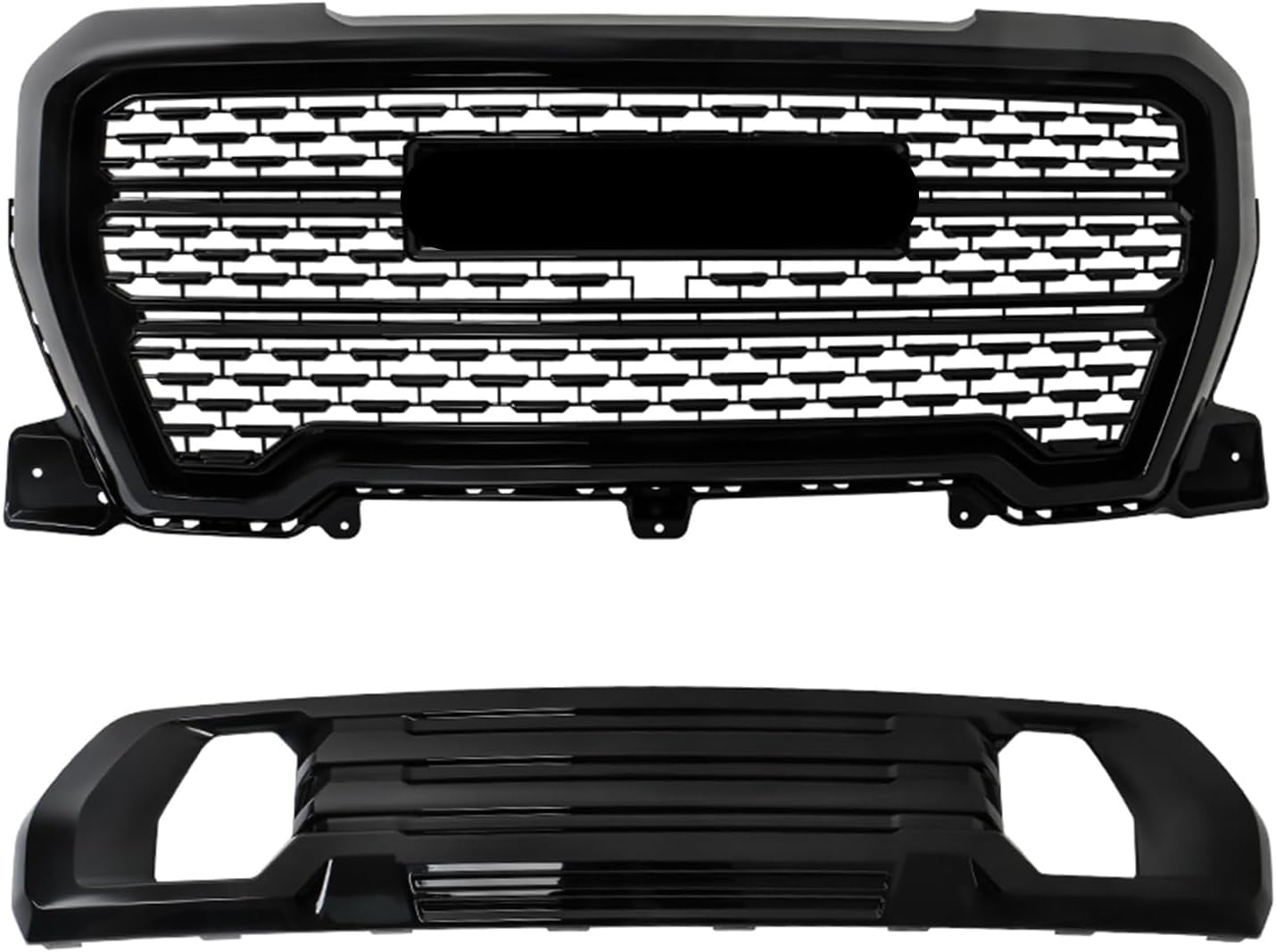 OTTULUR Front Bumper Grille Upper and Lower Glossy Black Mesh Style ...