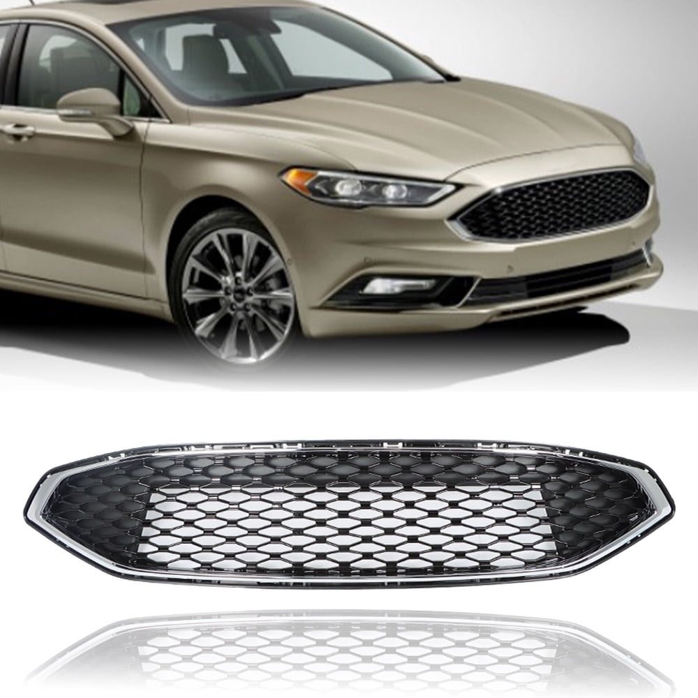 OTTULUR Front Bumper Upper Grille For Ford Fusion 2017 2018 Black Mesh ...