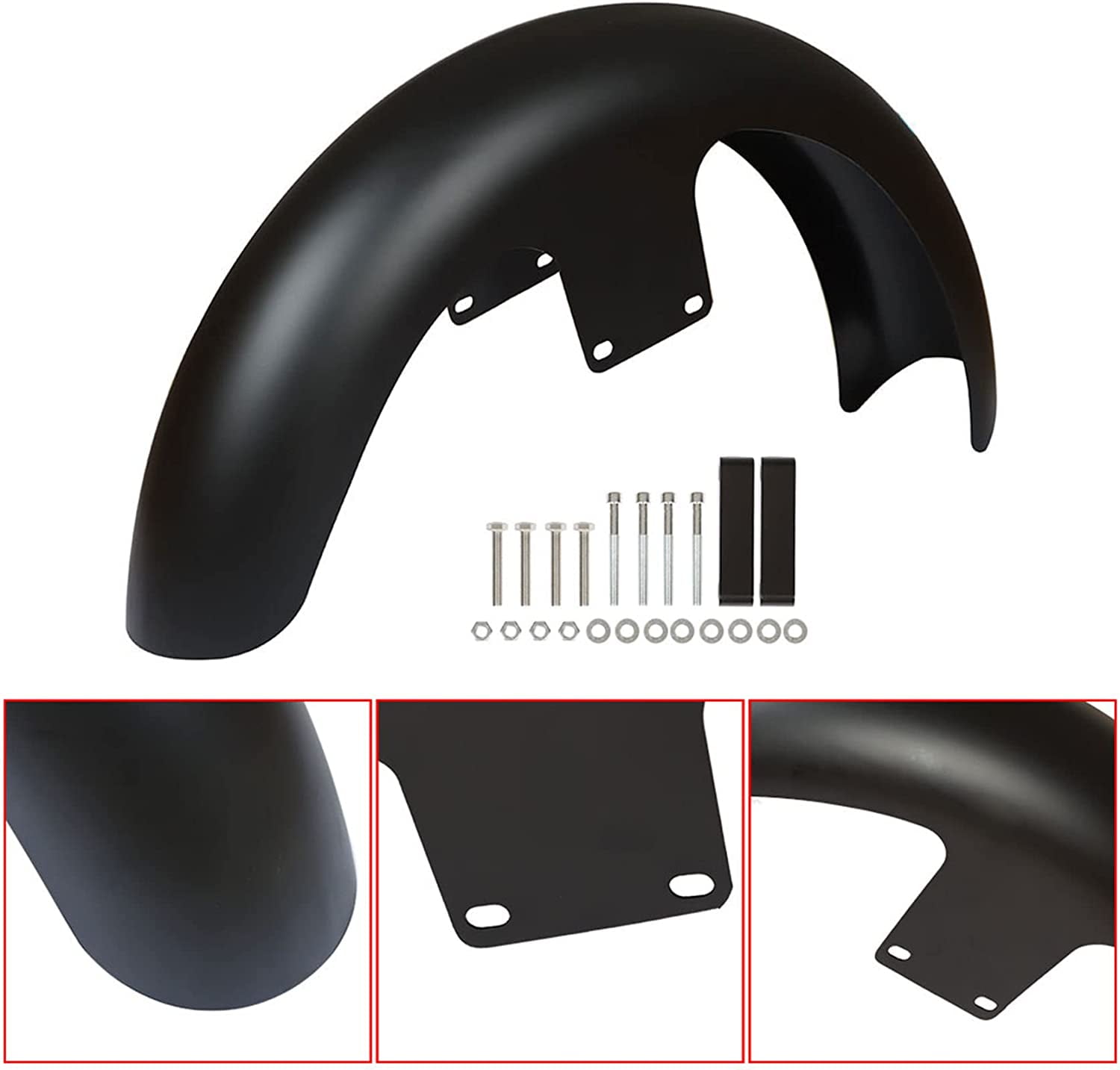 OTTULUR Front Fender Steel Matte Black 21" Wrap For Touring Glide CVO ...