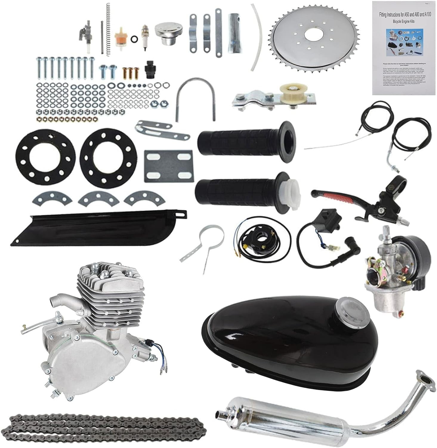 OTTULUR Full Set 80cc Bike Bicycle Motorized 2 Stroke Petrol Gas Motor ...