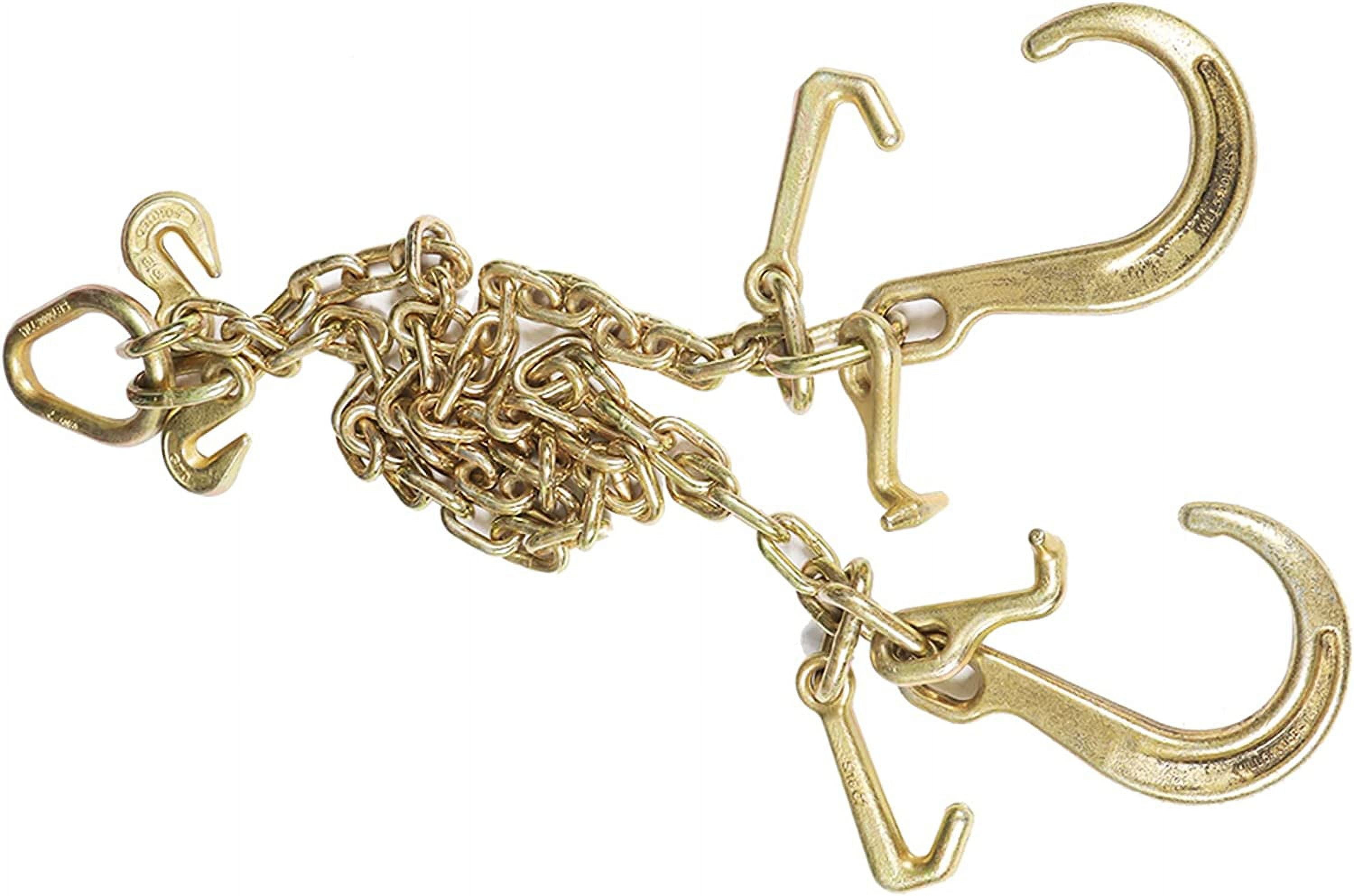 OTTULUR G70 5/16''x3' V-Chain Bridle w/ 8" Medium J Hooks,J-Hook w/Grab ...