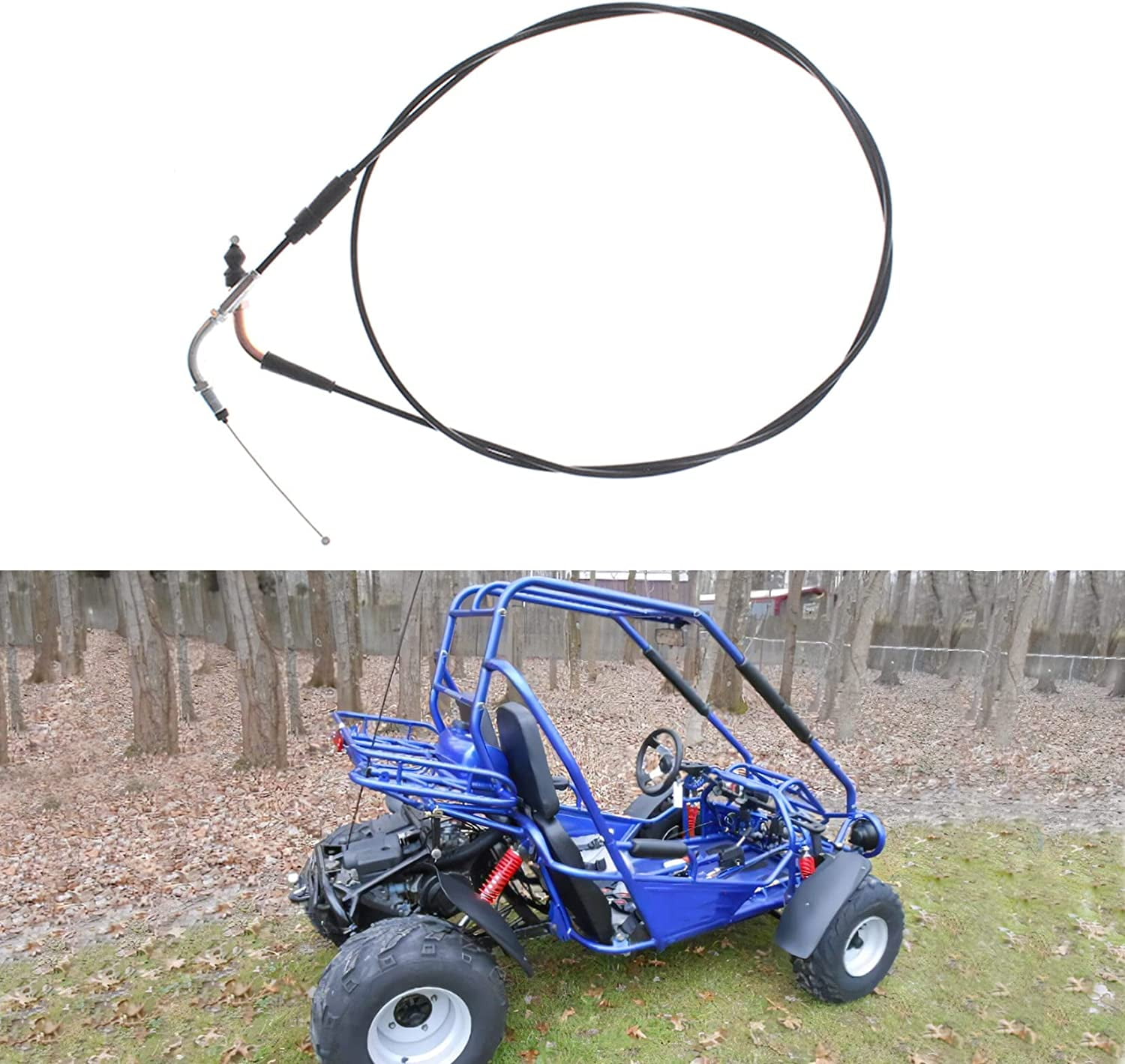 OTTULUR Go Cart Throttle Gas Cable 74 Inch Replacement for Go Cart 50cc ...