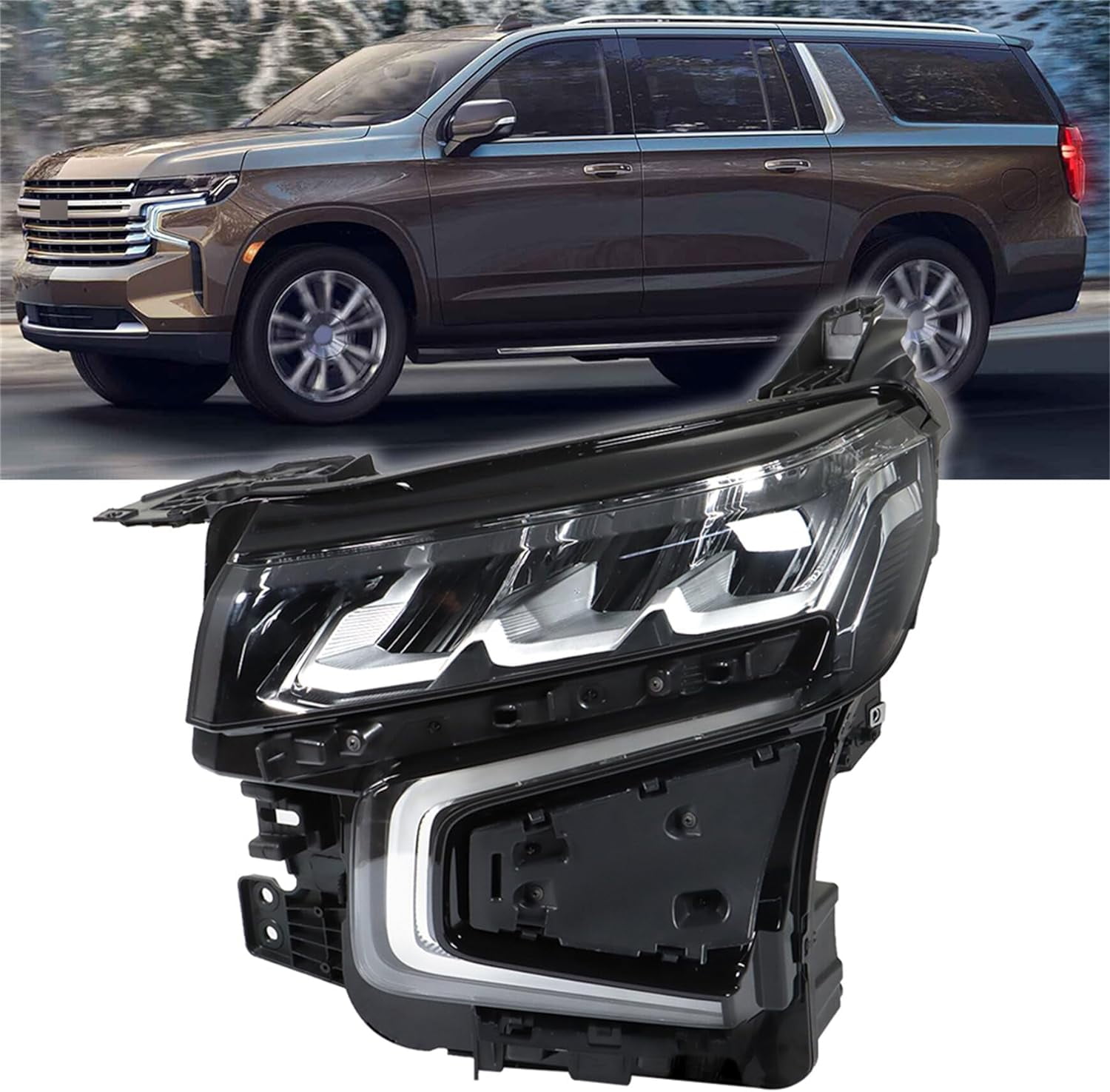 OTTULUR Headlights Assembly Replacement for Chevy Tahoe/Suburban 2021 ...