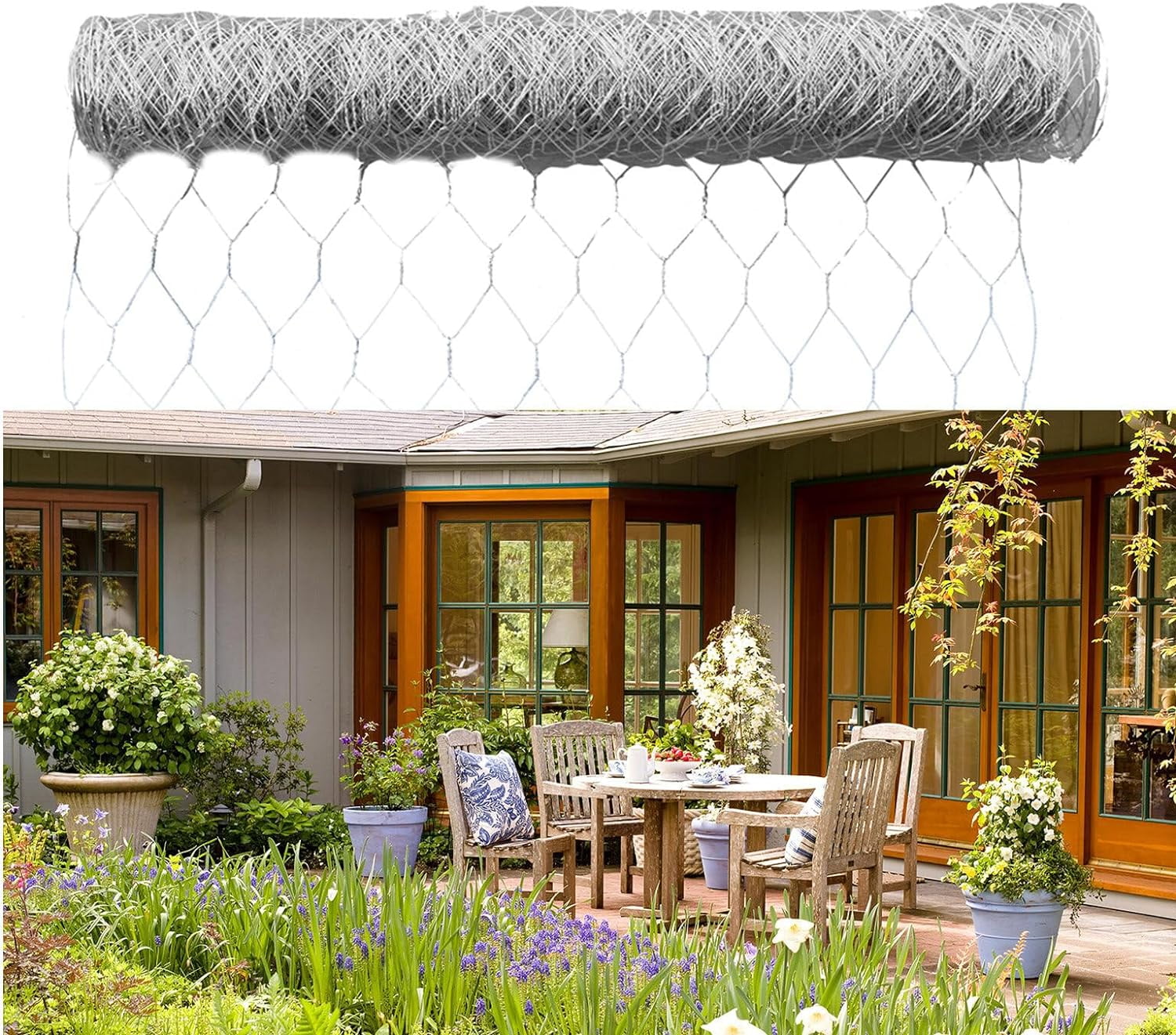 OTTULUR Hexagonal Galvanized Poultry Net - Chicken Wire Metal Mesh ...
