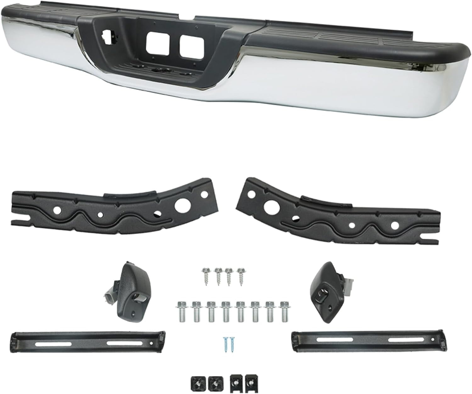 OTTULUR Rear Step Bumper Assembly Chrome Steel Fleetside Replacement ...