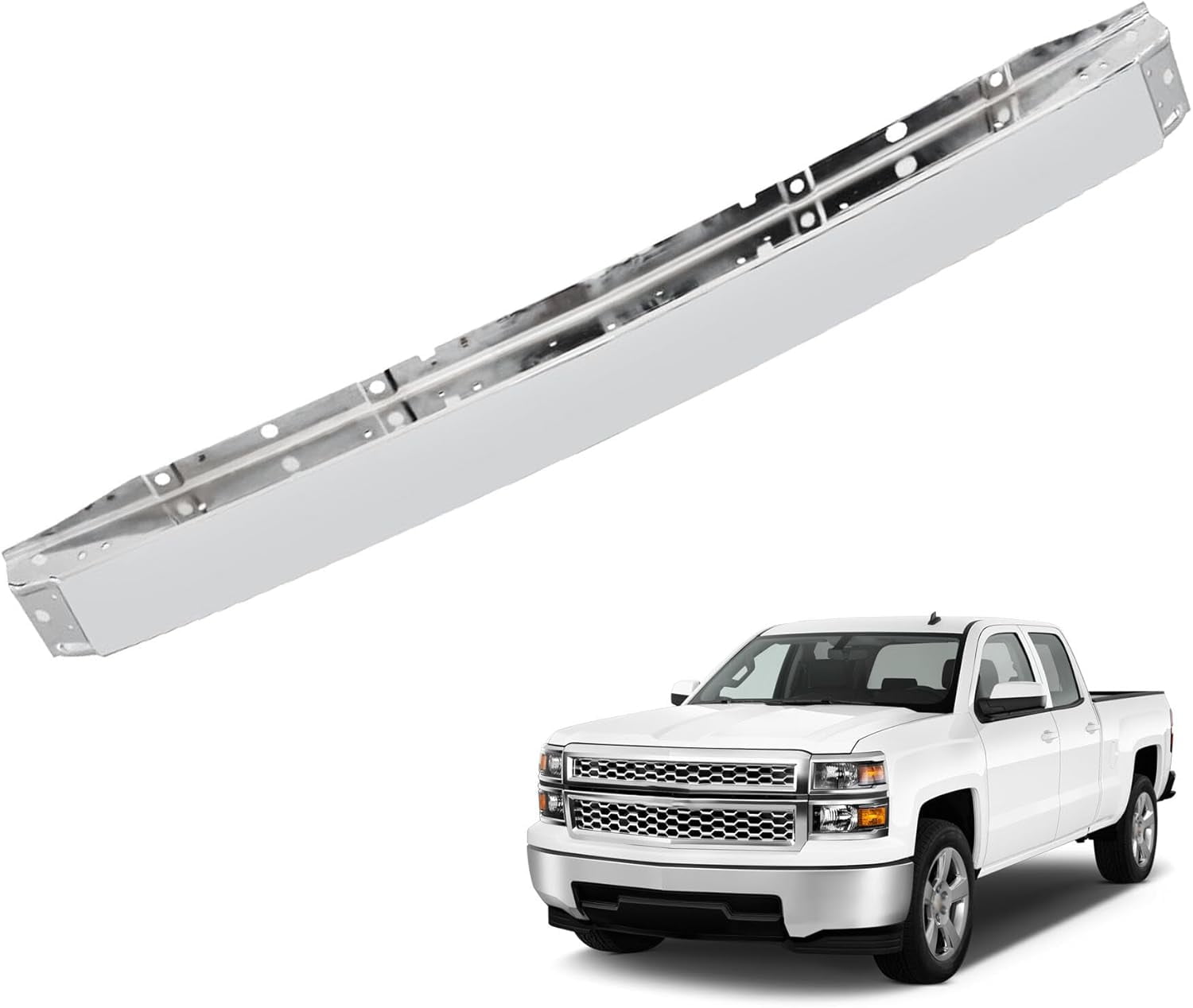 OTTULUR Steel Chrome Front Bumper Impact Face Bar without Center Air ...