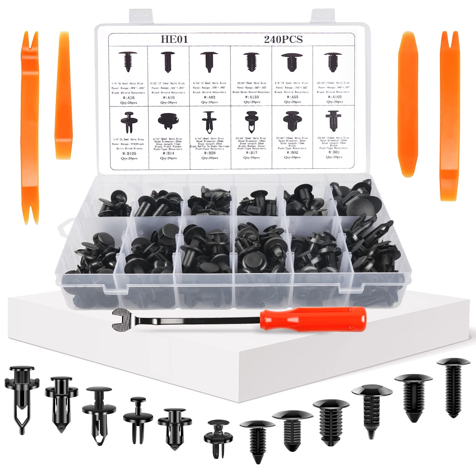 OTUAYAUTO 245 PCS Fender RRF12 Clips Car Clips Plastic Rivets - 12 Most ...