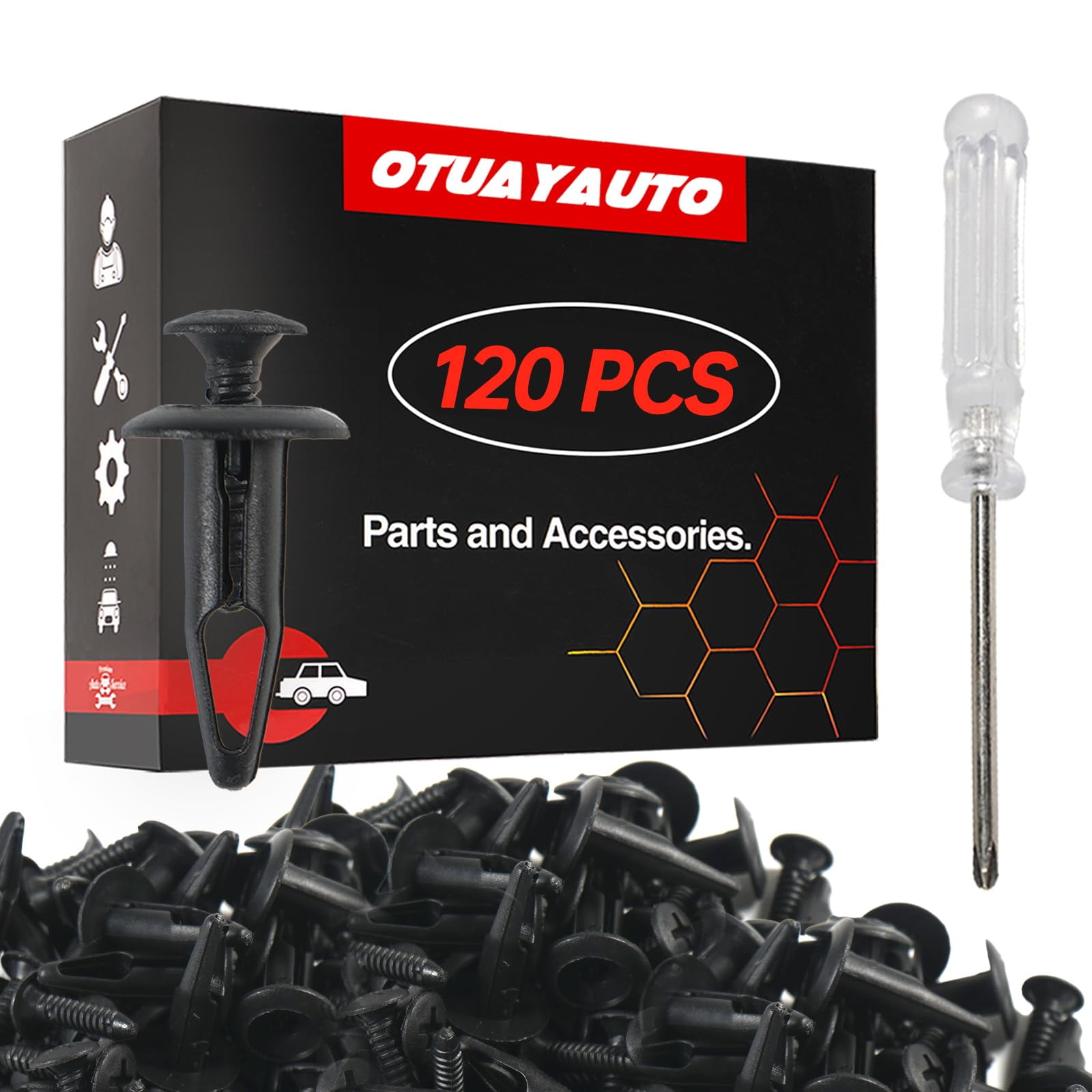 OTUAYAUTO Plastic Bumper Rivet IFF17 Clips - Replacement for Rhino 450 ...