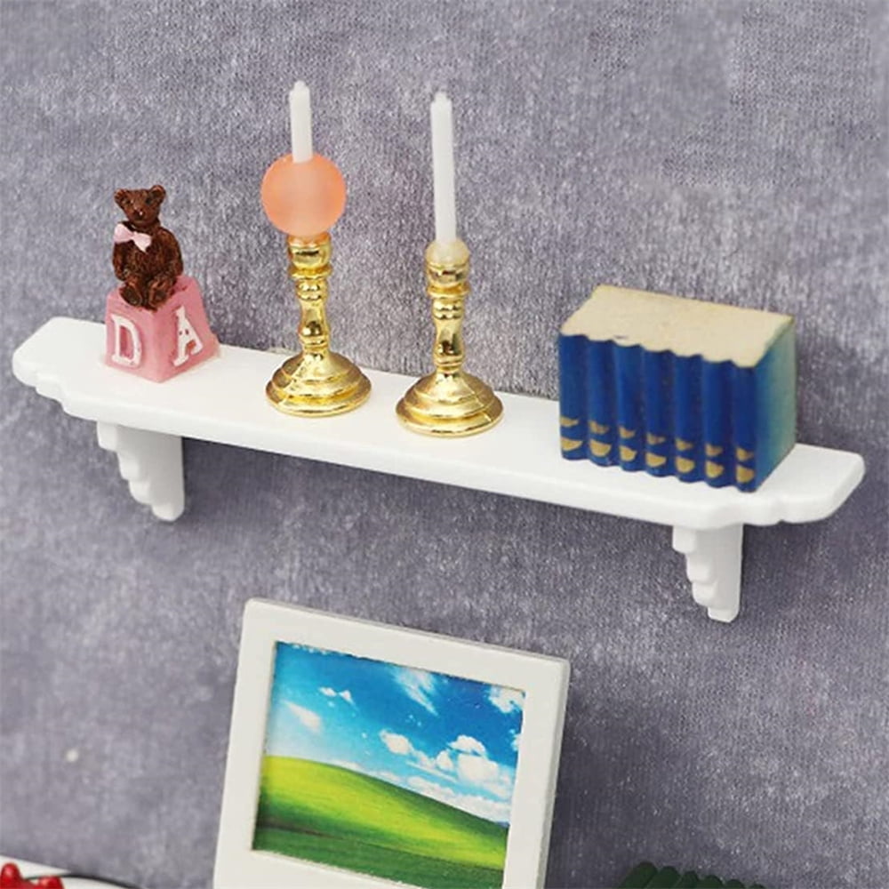 OTVIAP 1:12 Dollhouse Display Rack Miniature Wooden Shelf For Dollhouse ...