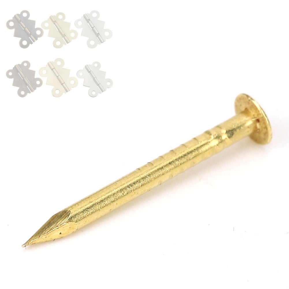 OTVIAP 100Pcs Brass Escutcheon Tacks, Hardware Nail Assortment Kit ...