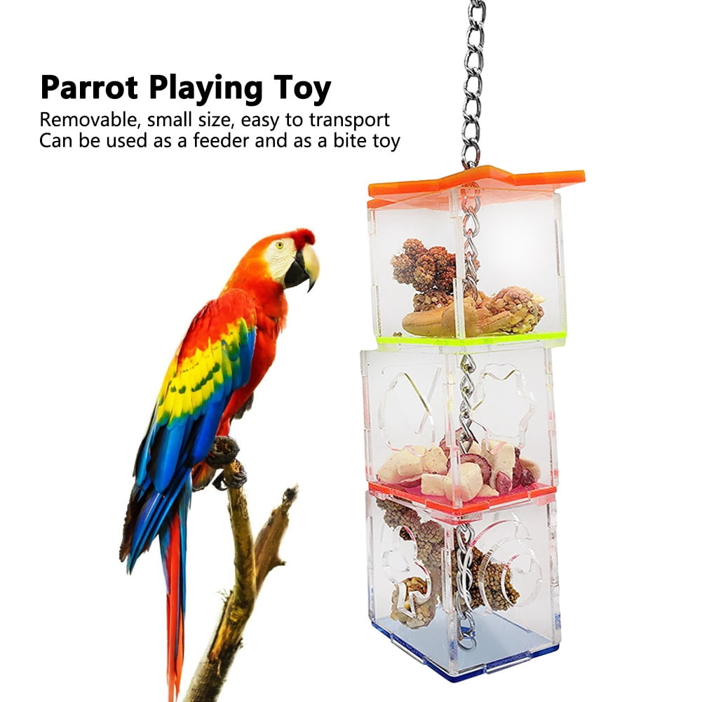 OTVIAP Bird Hanging Food Holder,Multilayer Bird Parrot Forage Box ...