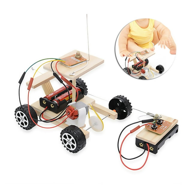 OTVIAP DIY Wooden RC Car Model Kit Remote Control Car Toy Set Kids ...