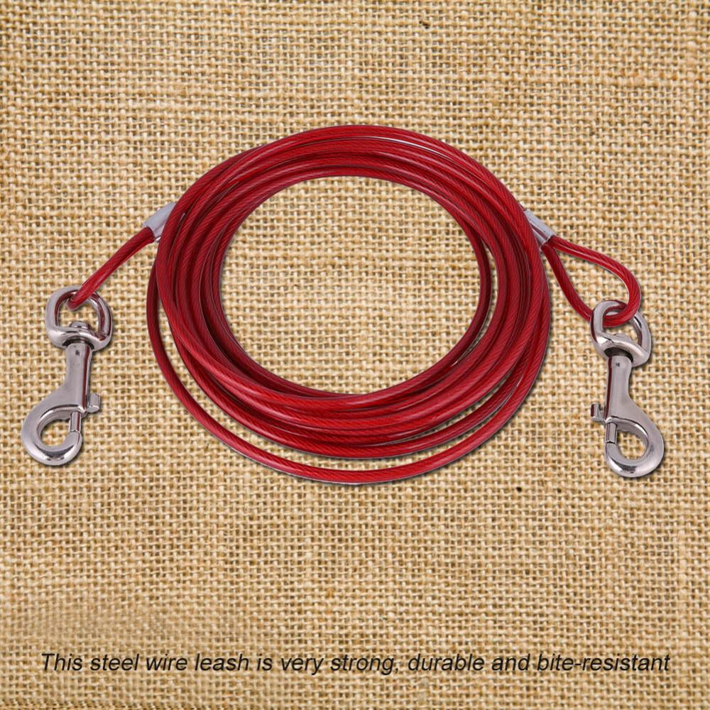 OTVIAP Heavy Duty Steel Wire Dog Leash for Outdoor, Strong Pet Safety ...