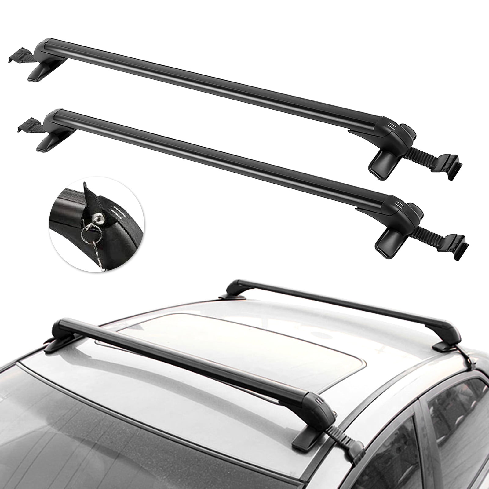 OTVIAP Universal Car Roof Rack, 2 pcs 43" Crossbar with Anti-Theft Lock ...