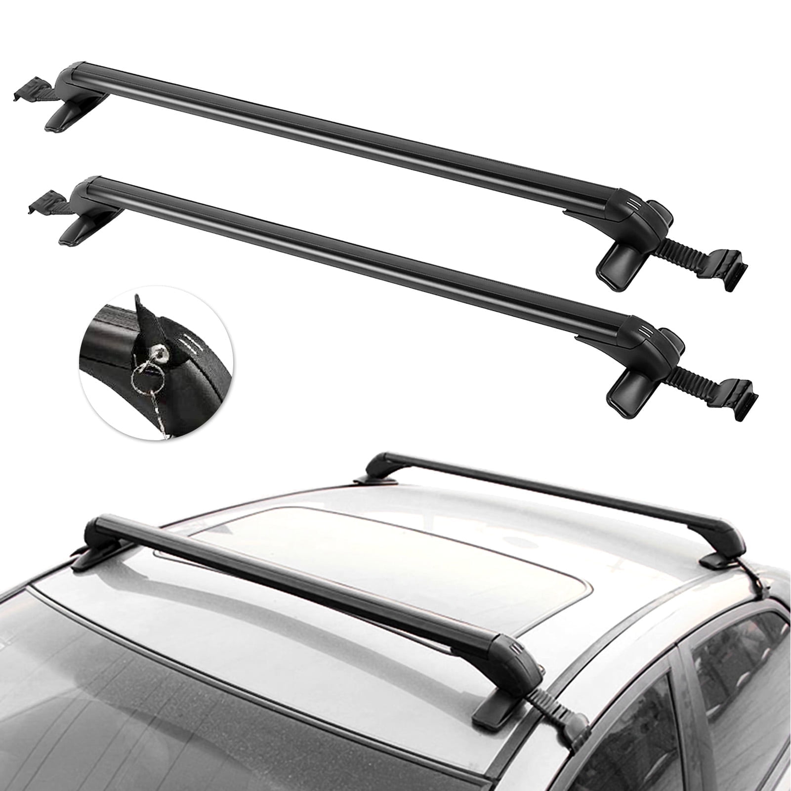OTVIAP Universal Car Roof Rack, 2 pcs 43" Crossbar with Anti-Theft Lock ...