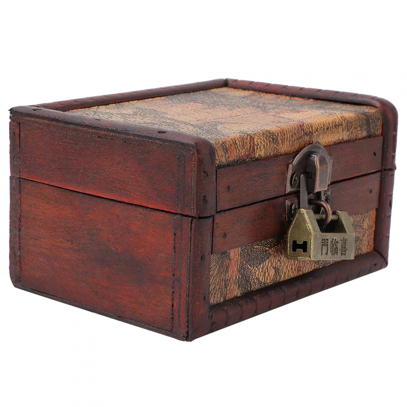 OTVIAP Vintage Wooden Keepsake Box, Small Jewelry Storage Container ...