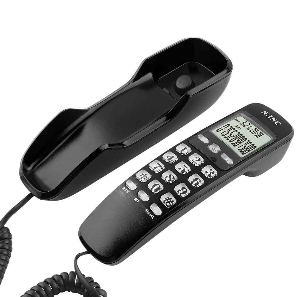 OTVIAP Wall Mount Corded Phone with LCD Display, Black - Walmart.com
