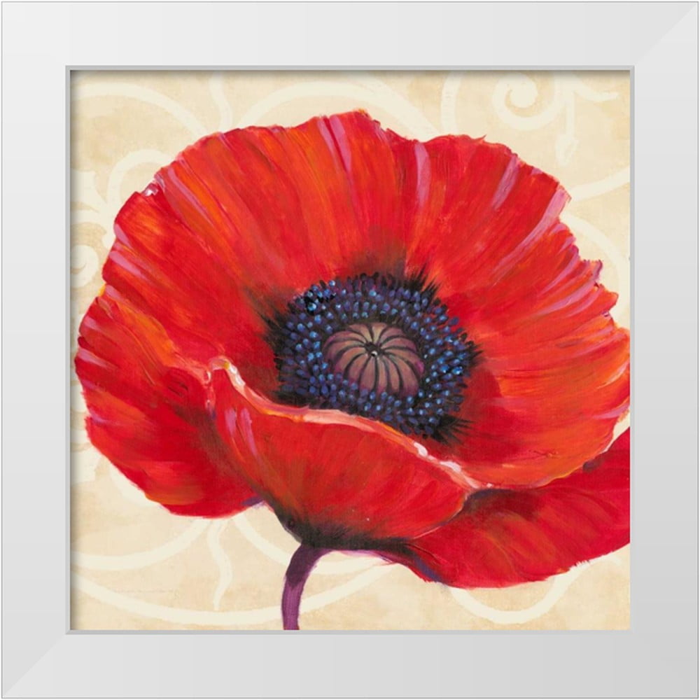 OToole, Tim 15x15 White Modern Wood Framed Museum Art Print Titled - Red Poppy I - Walmart.com