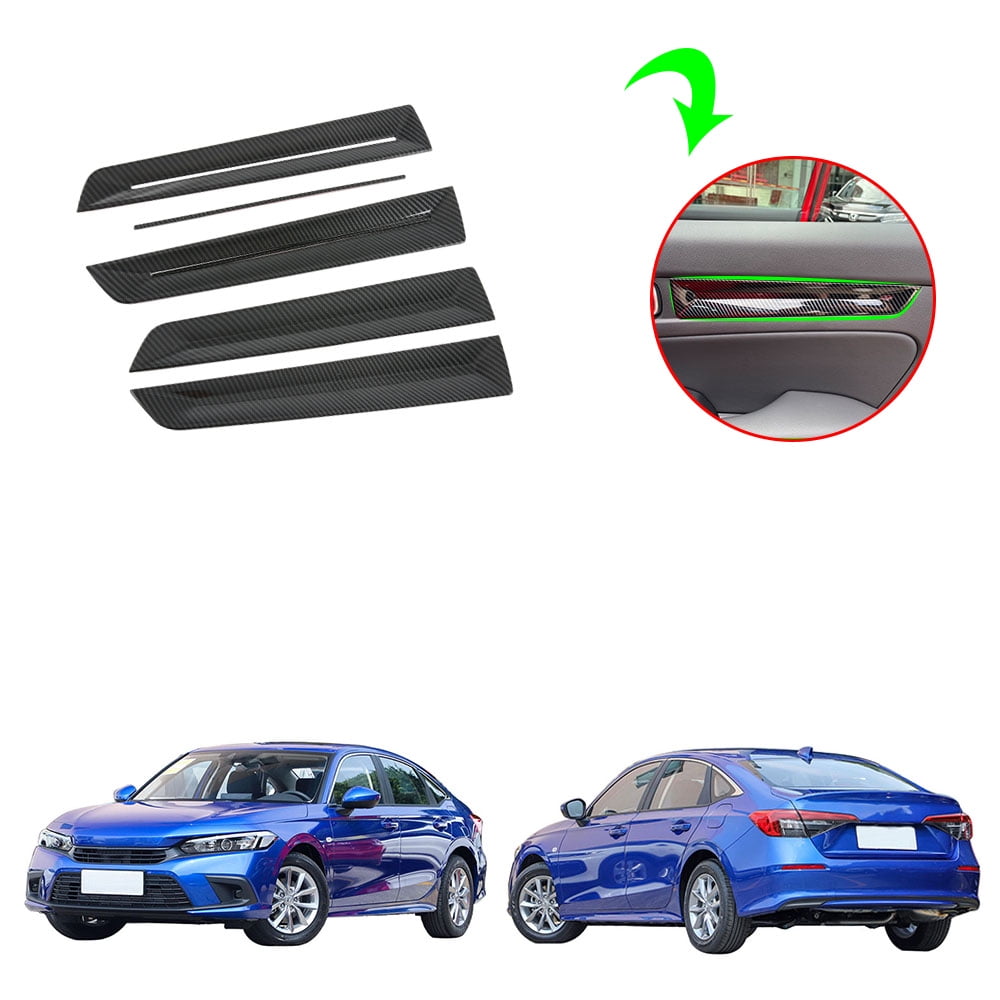 OUBOLUN ABS Imitate Carbon Fiber Black 4 PCS/Set Inner Door Molding ...
