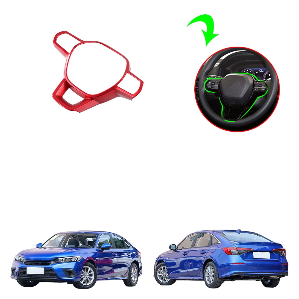 OUBOLUN ABS Matte Red 1 PCS/Set Steering Wheel Cover Direction Control ...