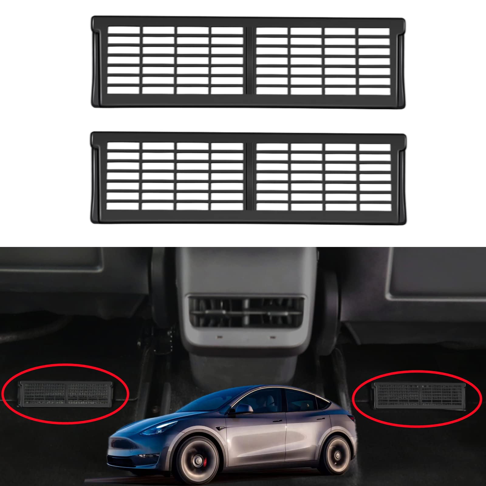 OUBUVO Tesla Model Y CM31 Backseat Air Vent Cover Air Flow Vent Grille ...