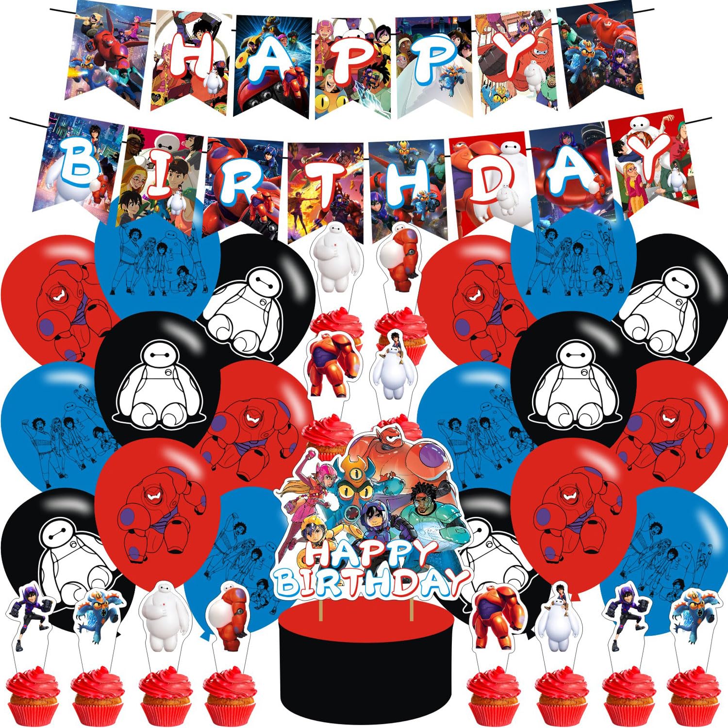 OUDINI Baymax Hero birthday party supplies,Cartoon AFN1Big Hero ...