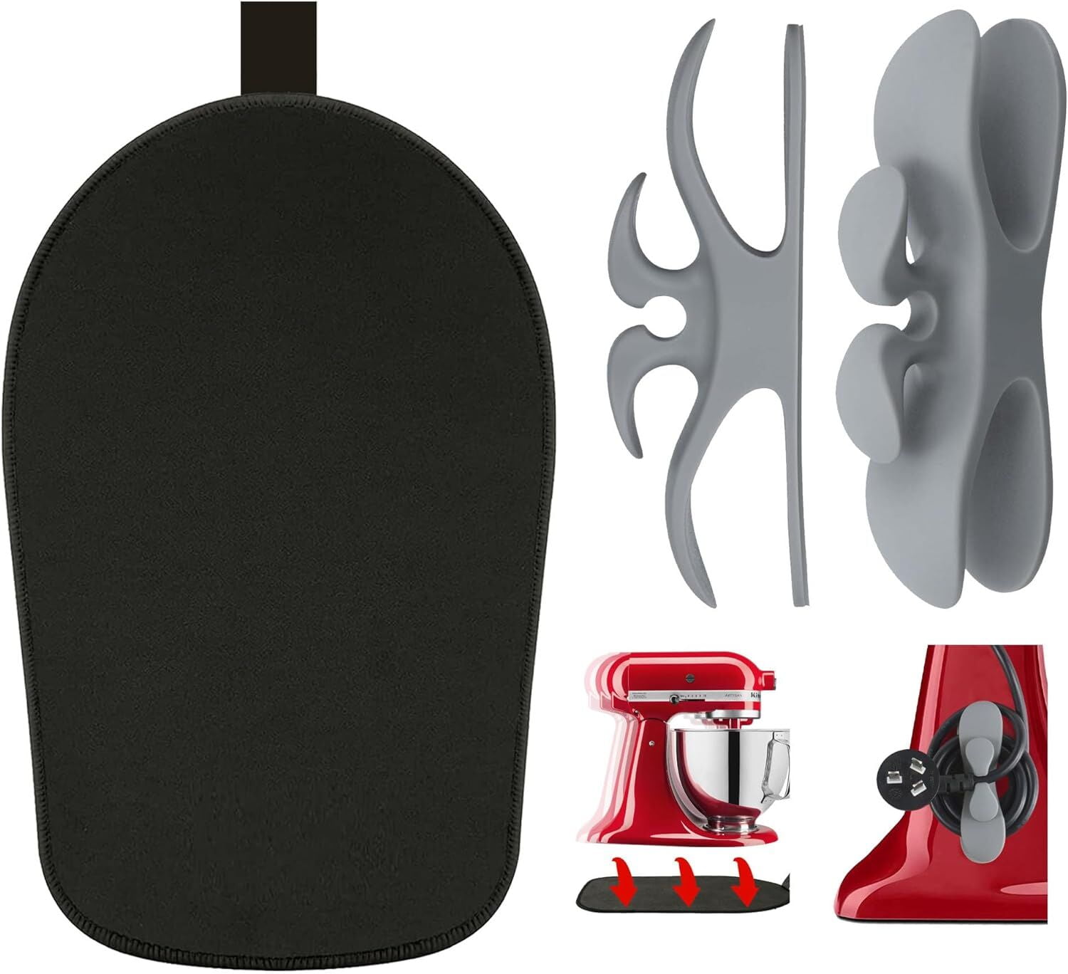 OUDIZZ Sliding Mats for Kitchen aid Head Stand Mixer with 2 Gery ...