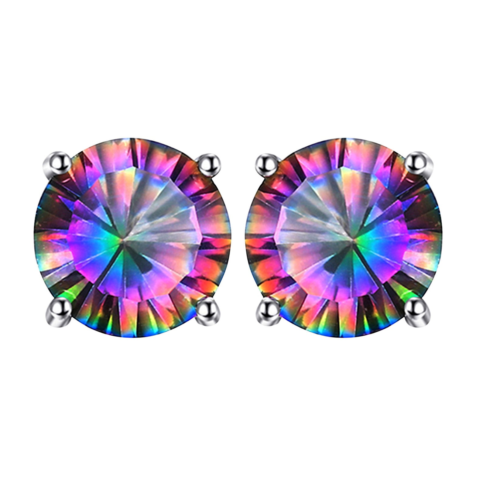 OUEPLLOZ Clearance 925 Sterling Silver for Sensitive Ears Colourful ...