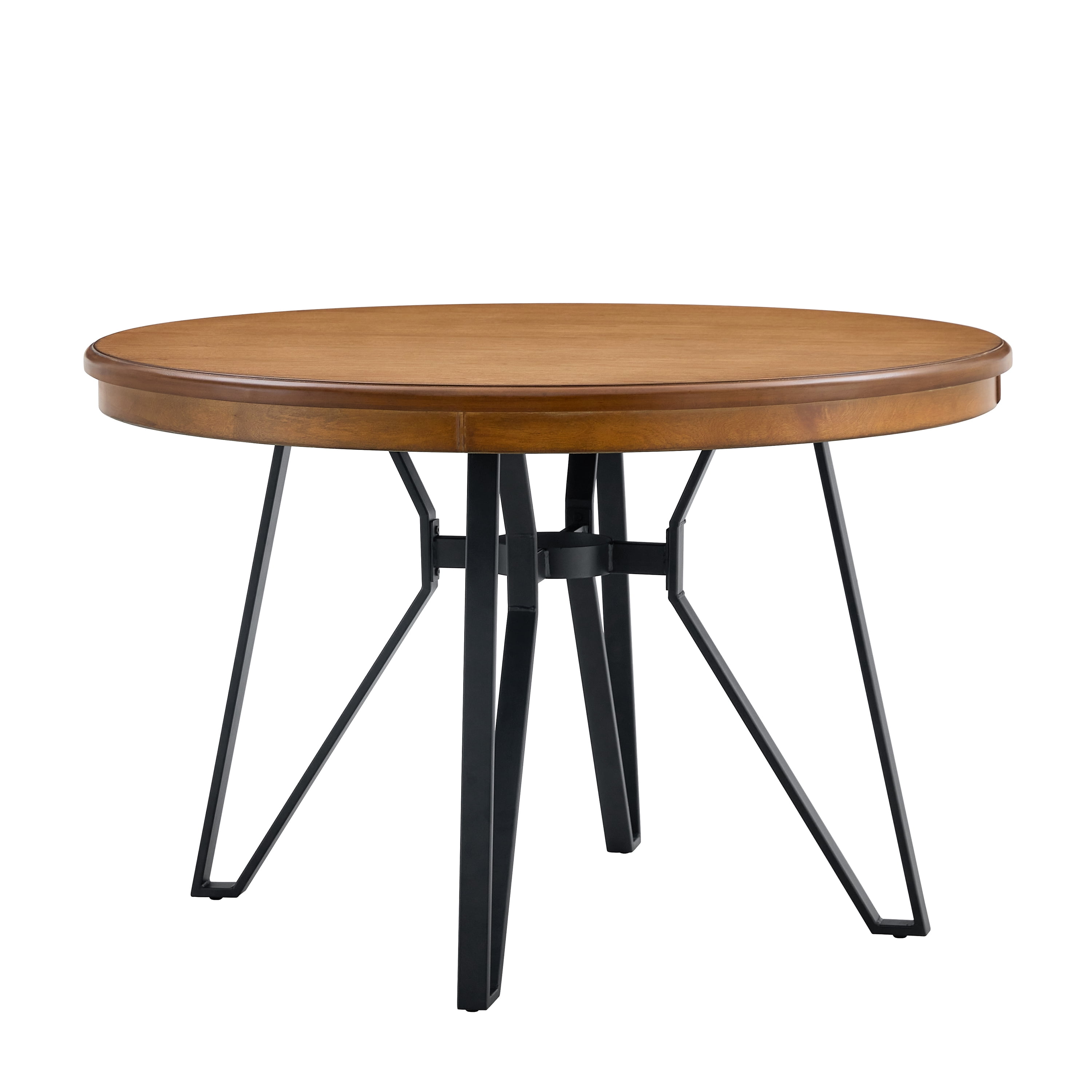 OUFAN Round Dining Table, 46.85" Farmhouse Wood Kitchen Table ...