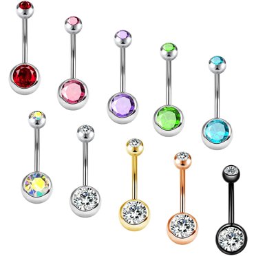 OUFER Claw Belly Button Rings 14G Surgical Steel Navel Piercing Jewelry ...
