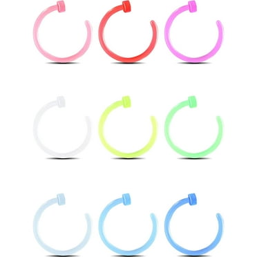 Women's Tri Tone Stud and Hoop Nose Ring Set, 6-Piece - Walmart.com