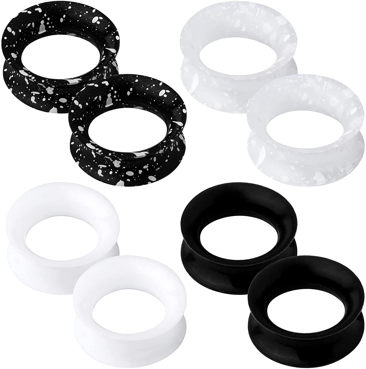 OUFER 8PCS Piercing Set: Silicone Ear Gauges, Tunnels Plugs, Stretchers ...