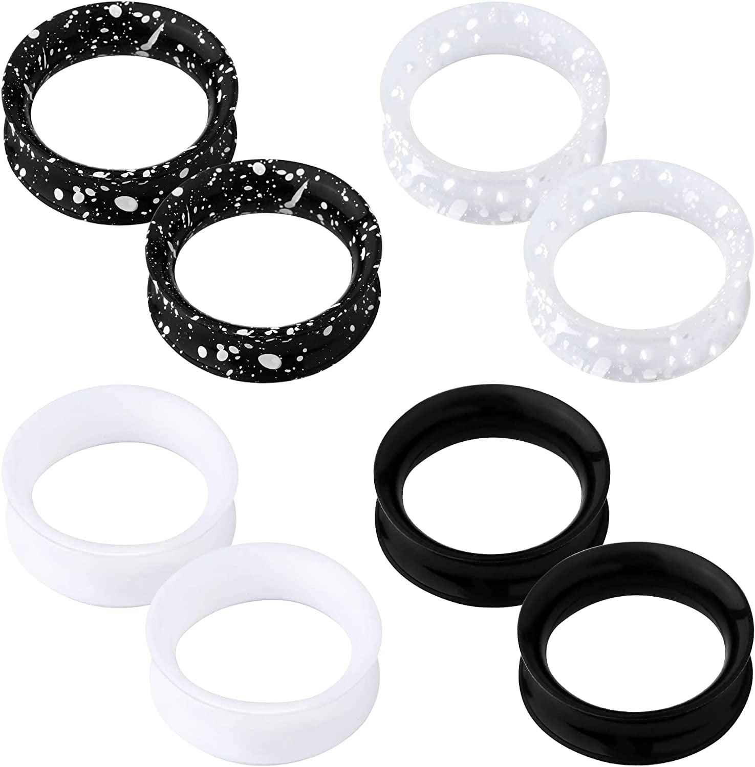 OUFER 8PCS Silicone Ear Gauges Flexible Ear Tunnels Plugs Stretchers ...