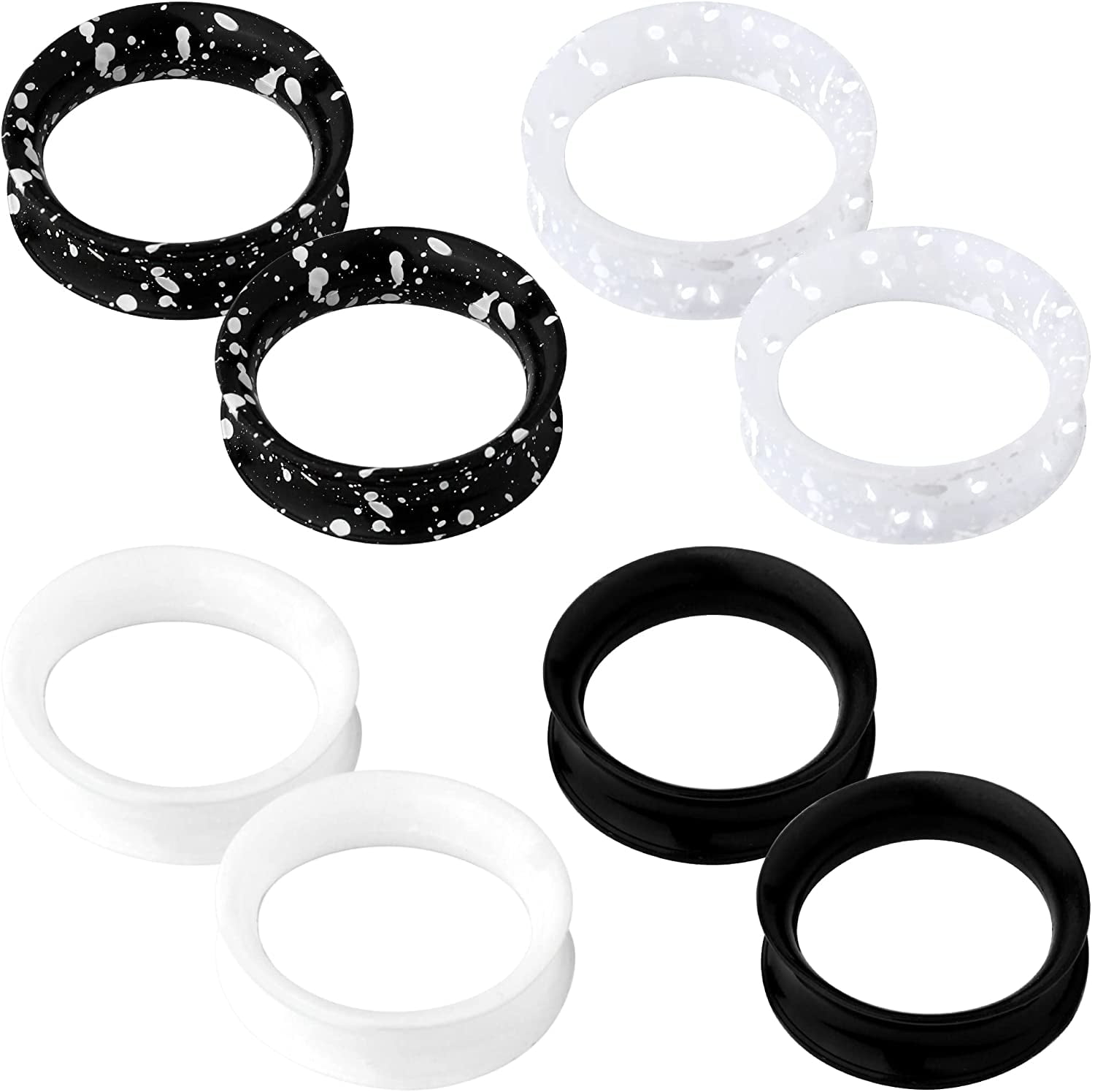 OUFER Piercing Set: 8PCS Silicone Ear Gauges, Stretching Tunnels Plugs ...