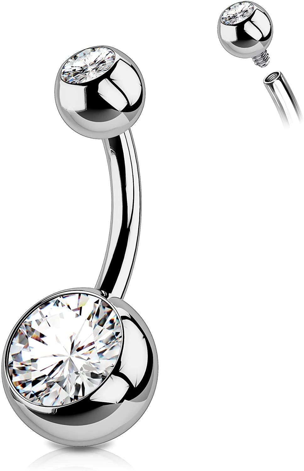 Internally threaded belly ring store