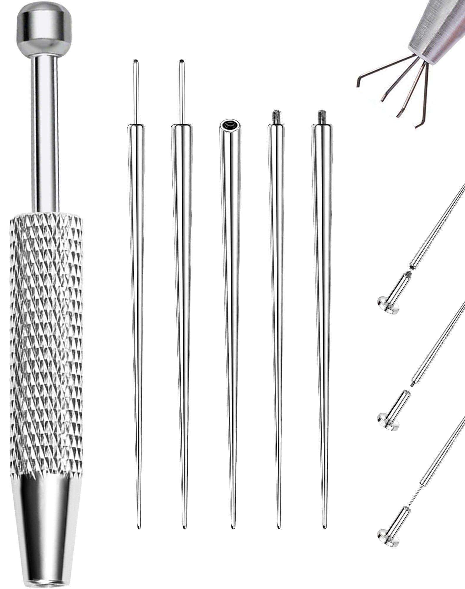 OUFER Piercing Ball Grabber 16G 18G Flat Back Earrings Piercing Guide ...