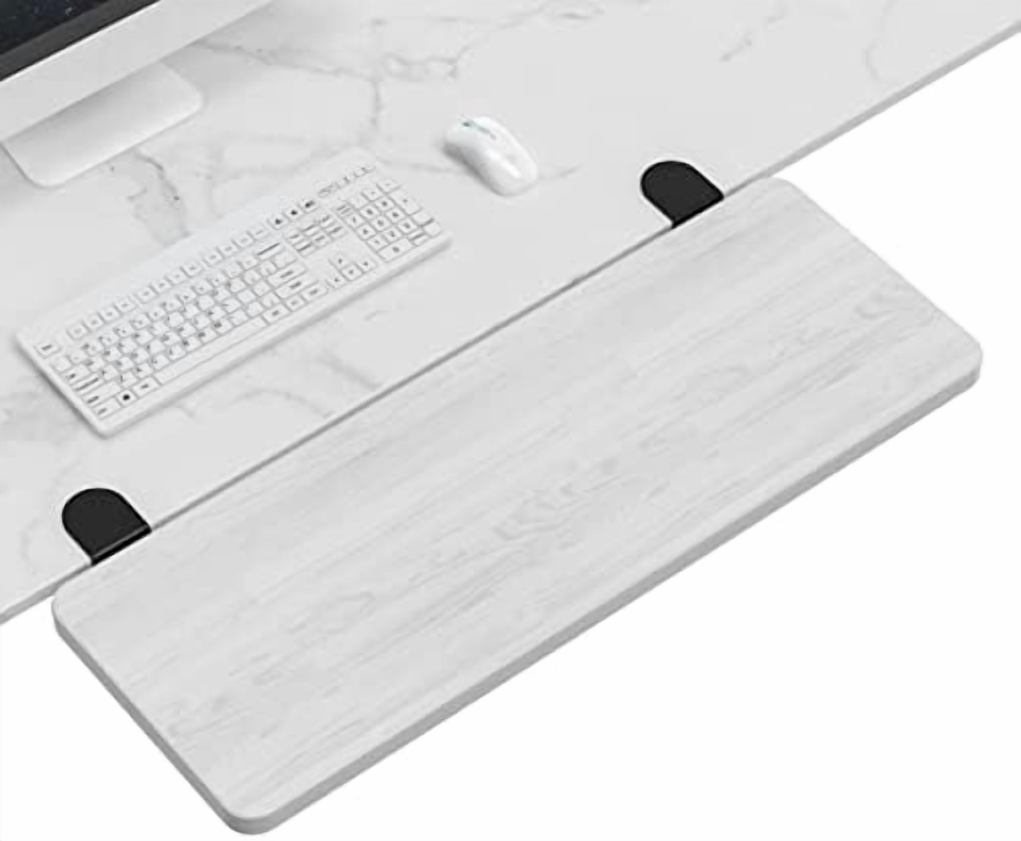 OUGIC Ergonomic Desk Extension Tray, 64x24cm, Clamp Without Punch ...