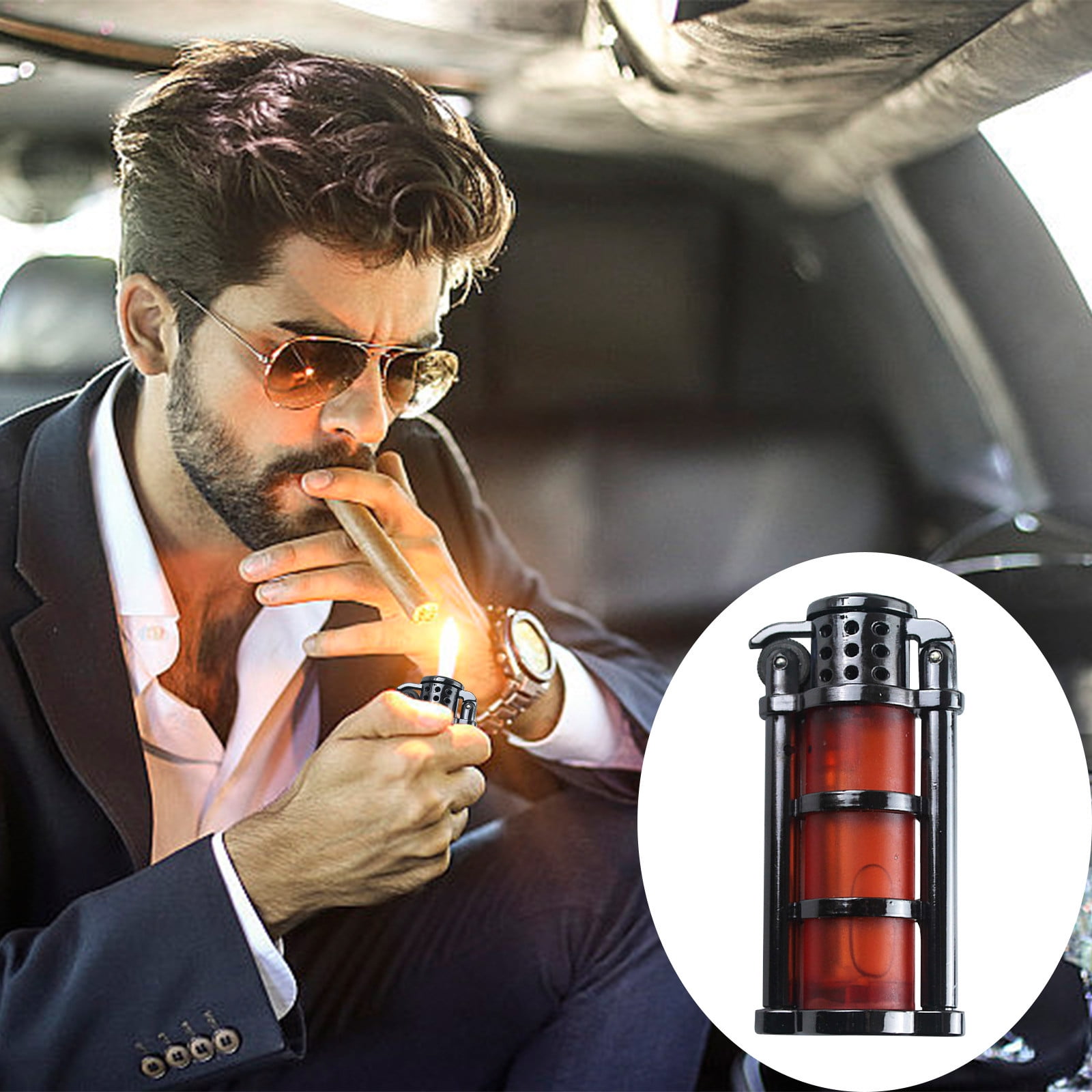 OUGPISTIYK Lighters for Candle, Transparent Compartment Visible Gas ...