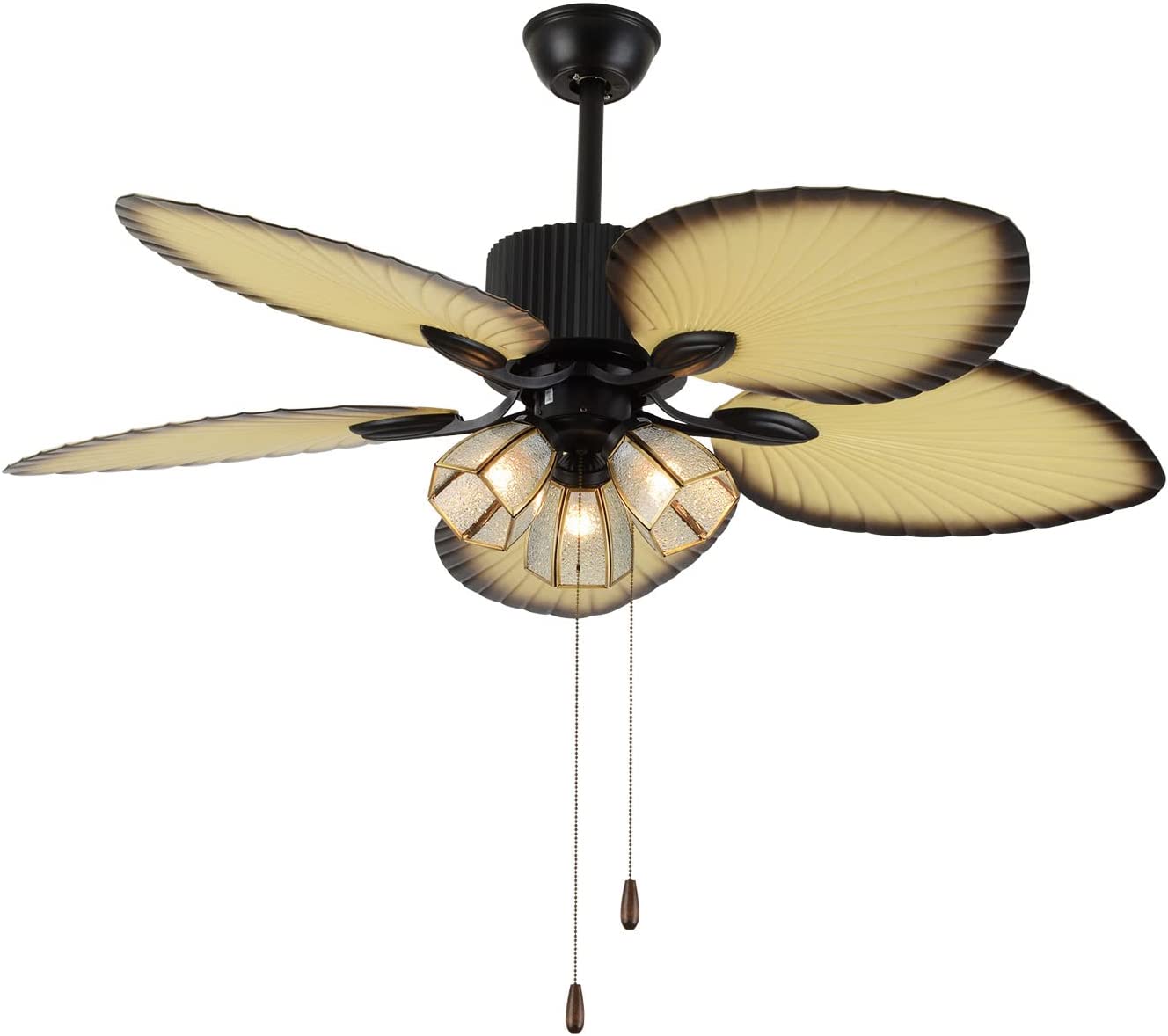 OUKANING Palm Island Bali Breeze Ceiling Fan, Five Palm Leaf Blades ...