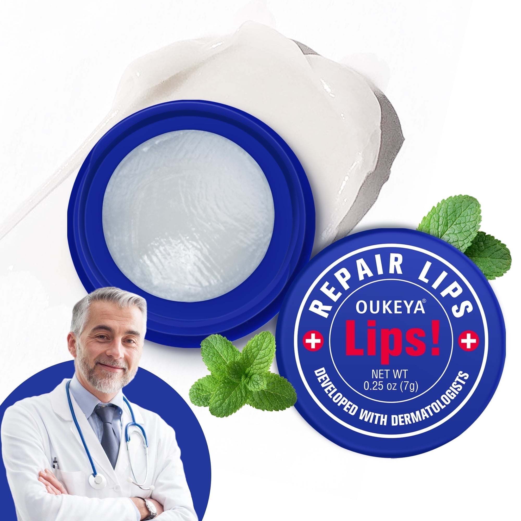 OUKEYA Lip Balm, Medicated, 0.25 Ounce, Beeswax and Peppermint Oil ...