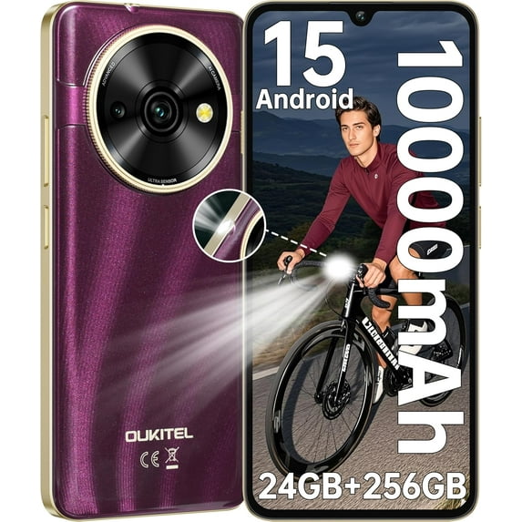 OUKITEL C59 Pro Unlocked Android Phones - 6.88”HD+ Display Android 15 10000 mAh Battery 24GB ...