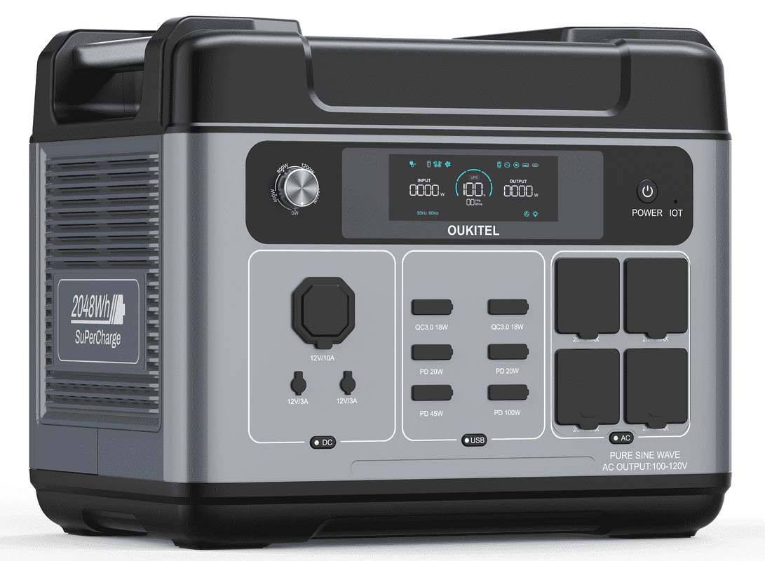 OUKITEL P2001 Plus 2400W/2048Wh Power Station , 1.5H Fast Charging ...