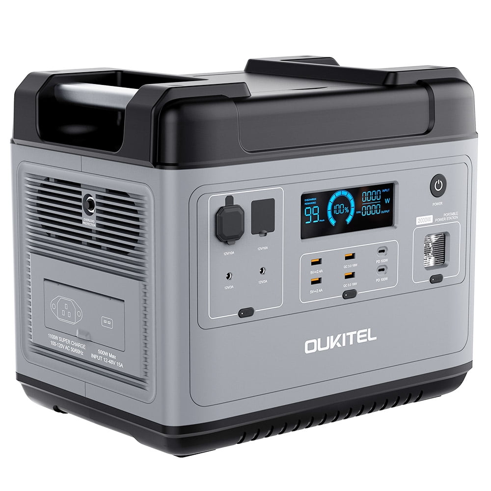 OUKITEL P2001 Ultimate 2000Wh Portable Power Station 2000W with Super Fast Recharge for Outdoor ...