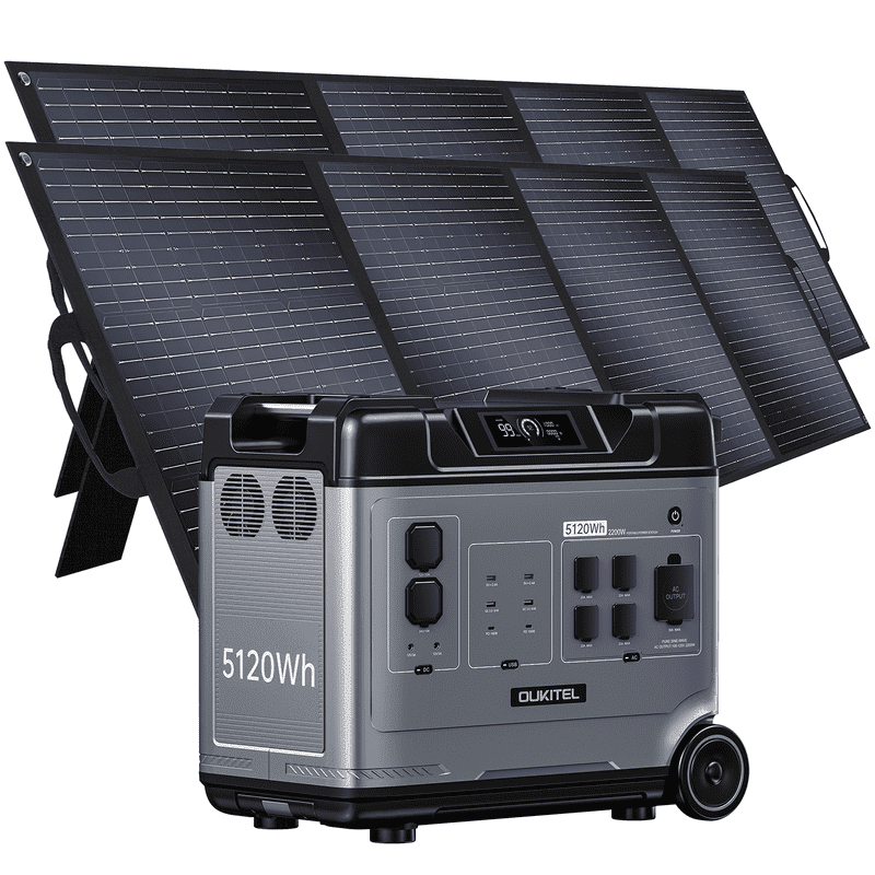 OUKITEL P5000 Solar Generator 5120Wh, 2200W AC Output (4000W Peak ...