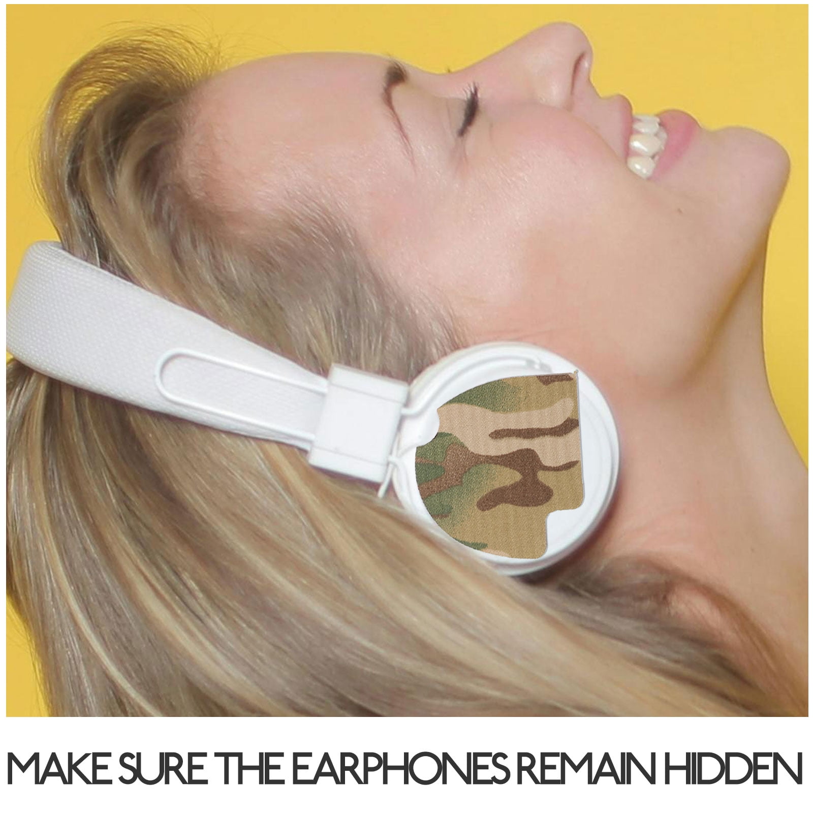 OULII 1 Pair Camouflage Headphones Sticker Camo Fabric Tape For Hunting ...